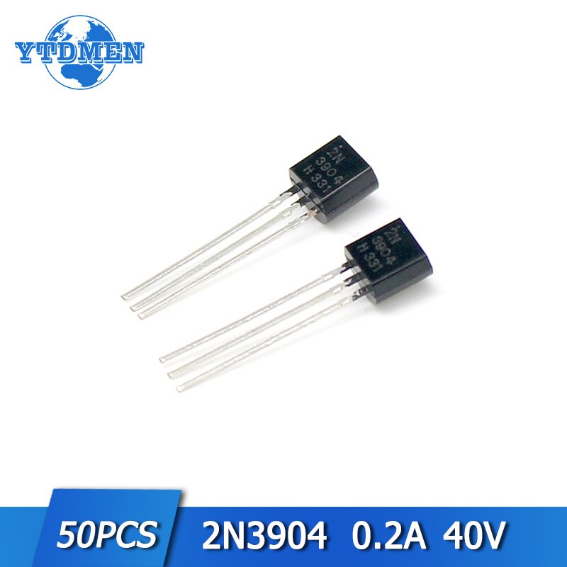 50pcs 2N3904 Transistor Silicon NPN Transistor TO-92 General Amplifier ...