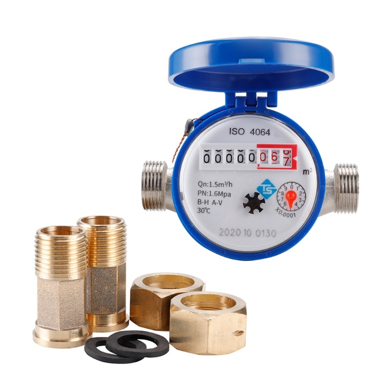 Durable Water Meter Water Flow Meter 1.5m3/h 0-30℃ Cold Water Meter ...
