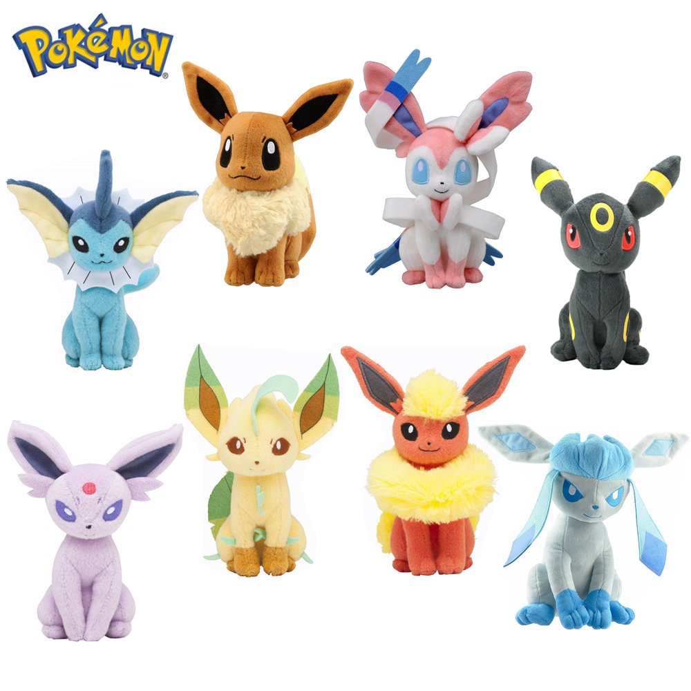 22cm Pokemon Plush Doll Toy Kawaii Glaceon Leafeon Espeon Jolteon ...