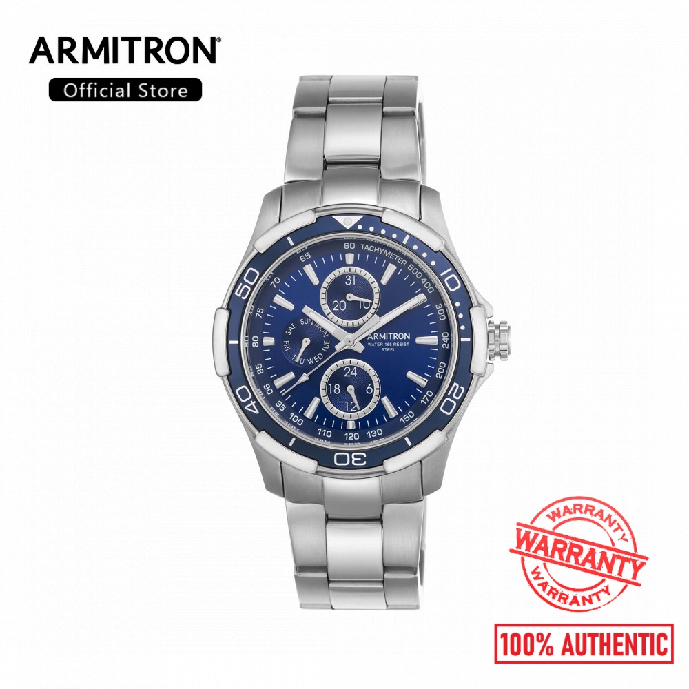 Armitron Silver Stainless Steel Bracelet Analog Watch AR-20/4677BLSV ...