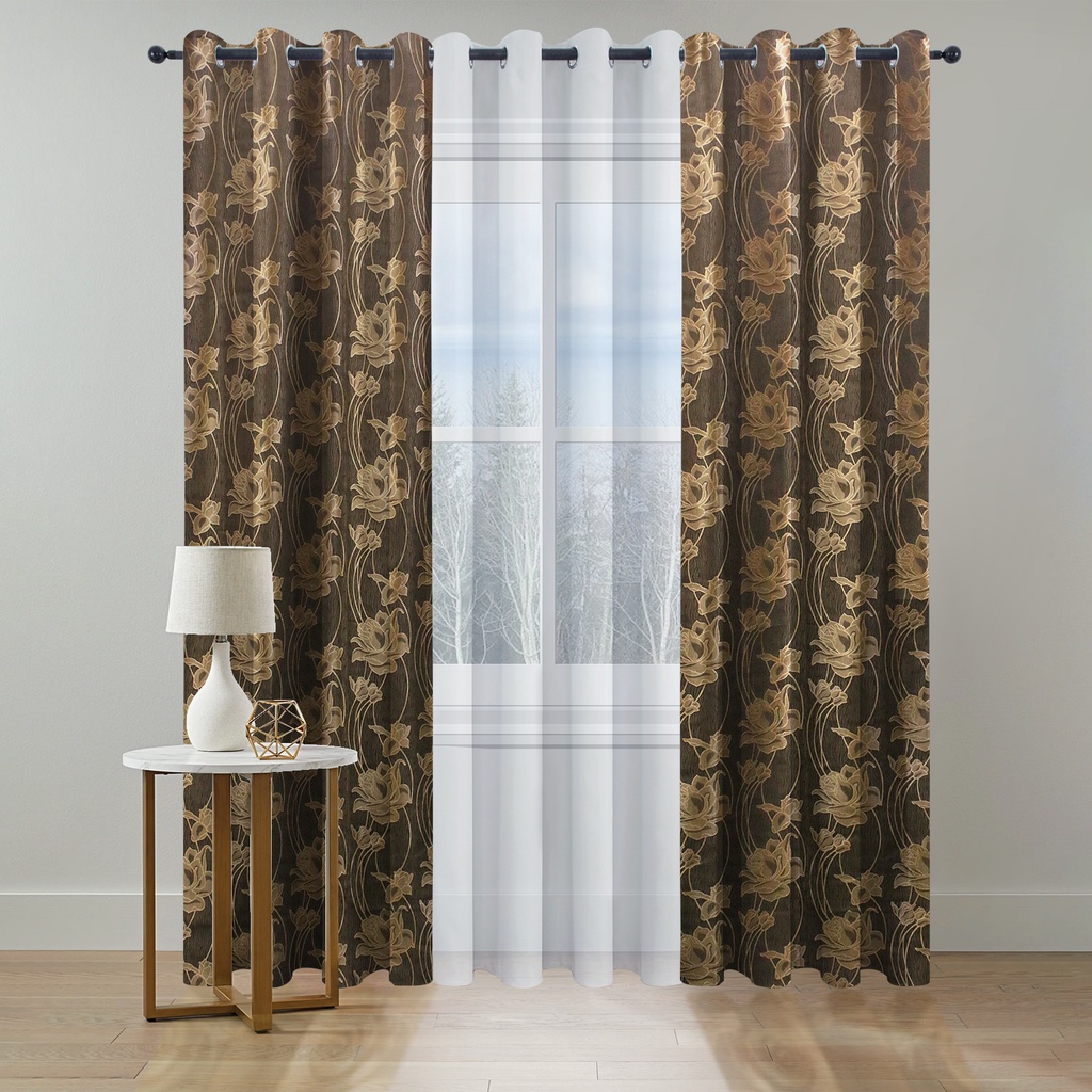 New Design Brocade Fabric Curtain with Rings W60xL85/panel 1pc | Shopee ...