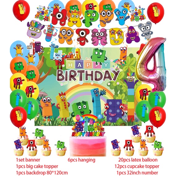 The Numberblocks Birthday Party Decoration Numberblocks Balloon Banner ...
