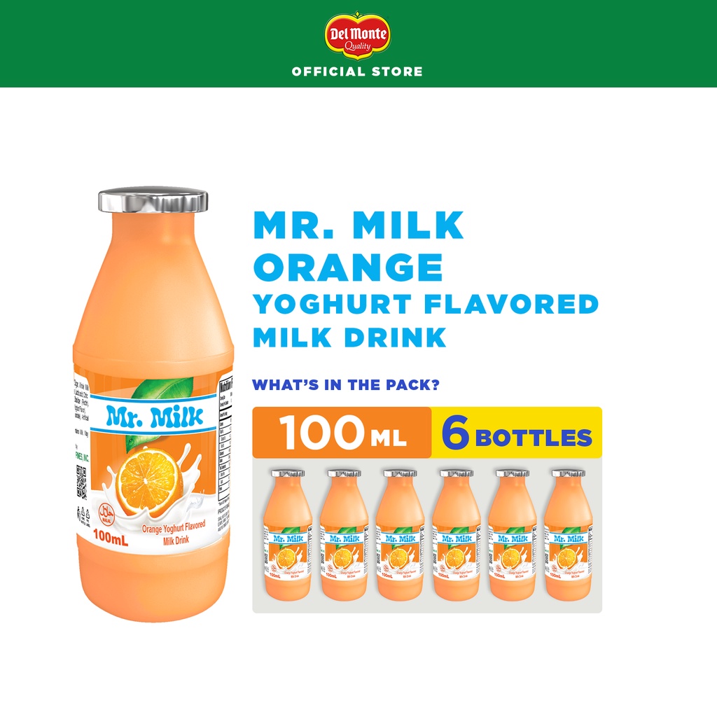MR. MILK Orange Yoghurt Flavored Milk Drink that Kids Love 100ml - 6 ...