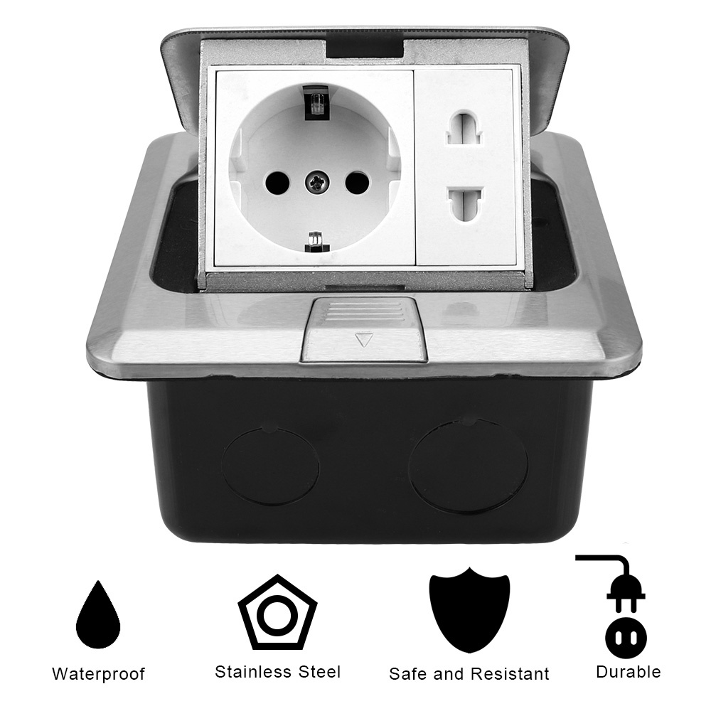 LY Hidden Type Stainless Steel Pop Up Floor Socket Eu/Universal Power ...