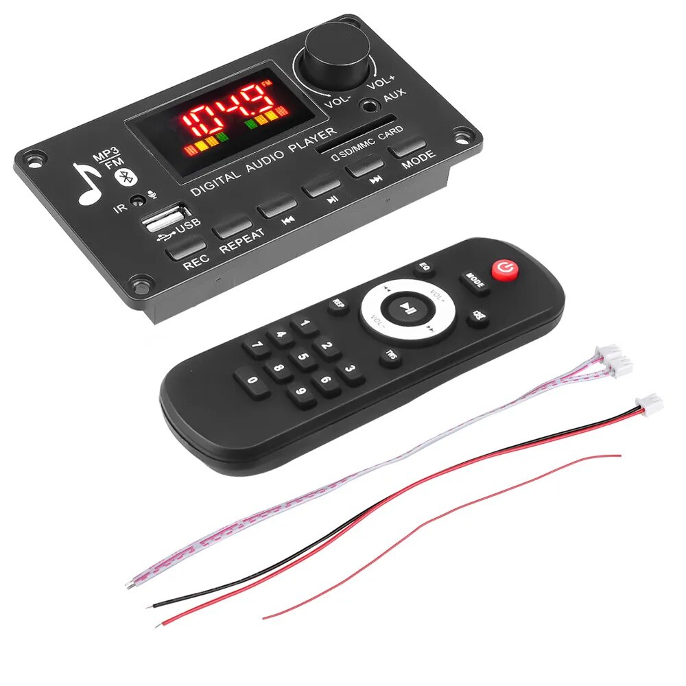 09s 9V-12V MP3 Decoder Board Wireless Bluetooth 5.0 Car Palyer 2x40W ...