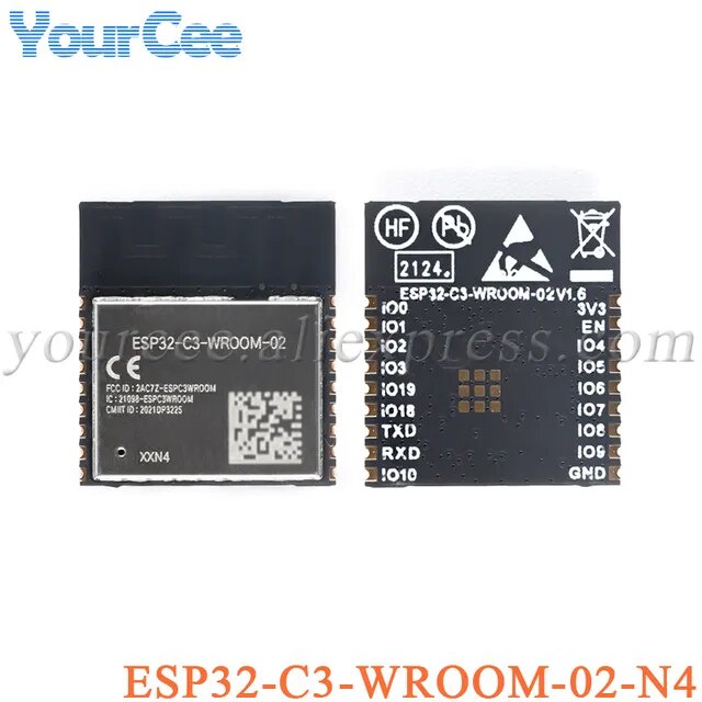 Esp32 C3 Wroom 02 02u H4 N4 Esp32 C3 Esp32 24ghz Ble 50 Wifi Wireless 0306