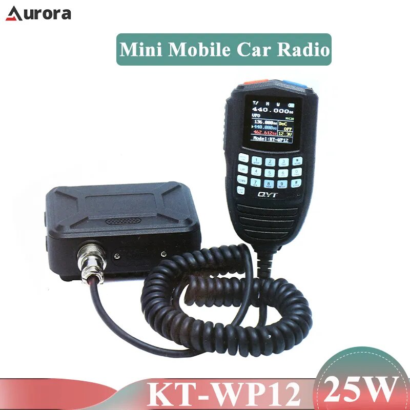 QYT KT-WP12/KT-9900 Mobile Car Radio 25W Dual Band UHF VHF Mini Walkie Talkie Long Range LCD ...