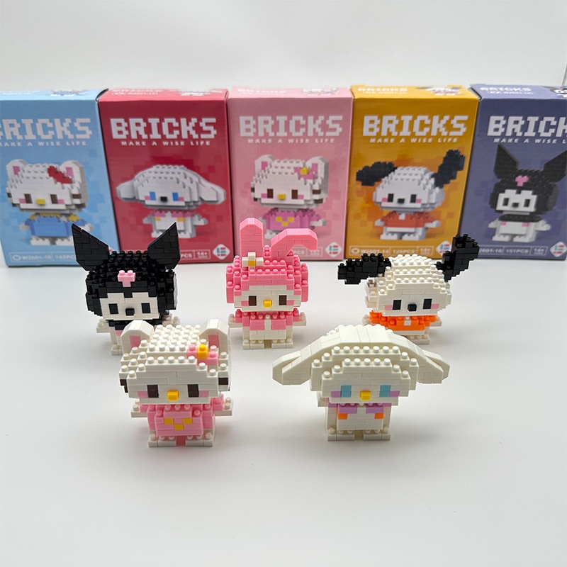 Sanrio Hello Kitty Building Blocks Melody Cinnamoroll Kuromi Mini ...