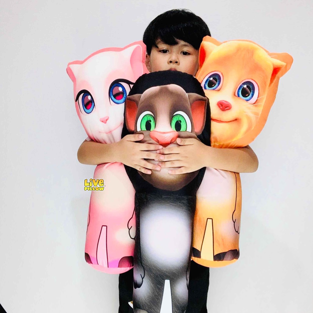 ∈LIVEPILLOW Talking Tom, Ginger & Angela Bolster Stuffed Toys Cute Toys ...