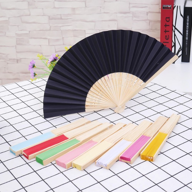 LY 1Pc Paper Bamboo Folding Hand Fan Wedding Personalized Fsahion Fans ...