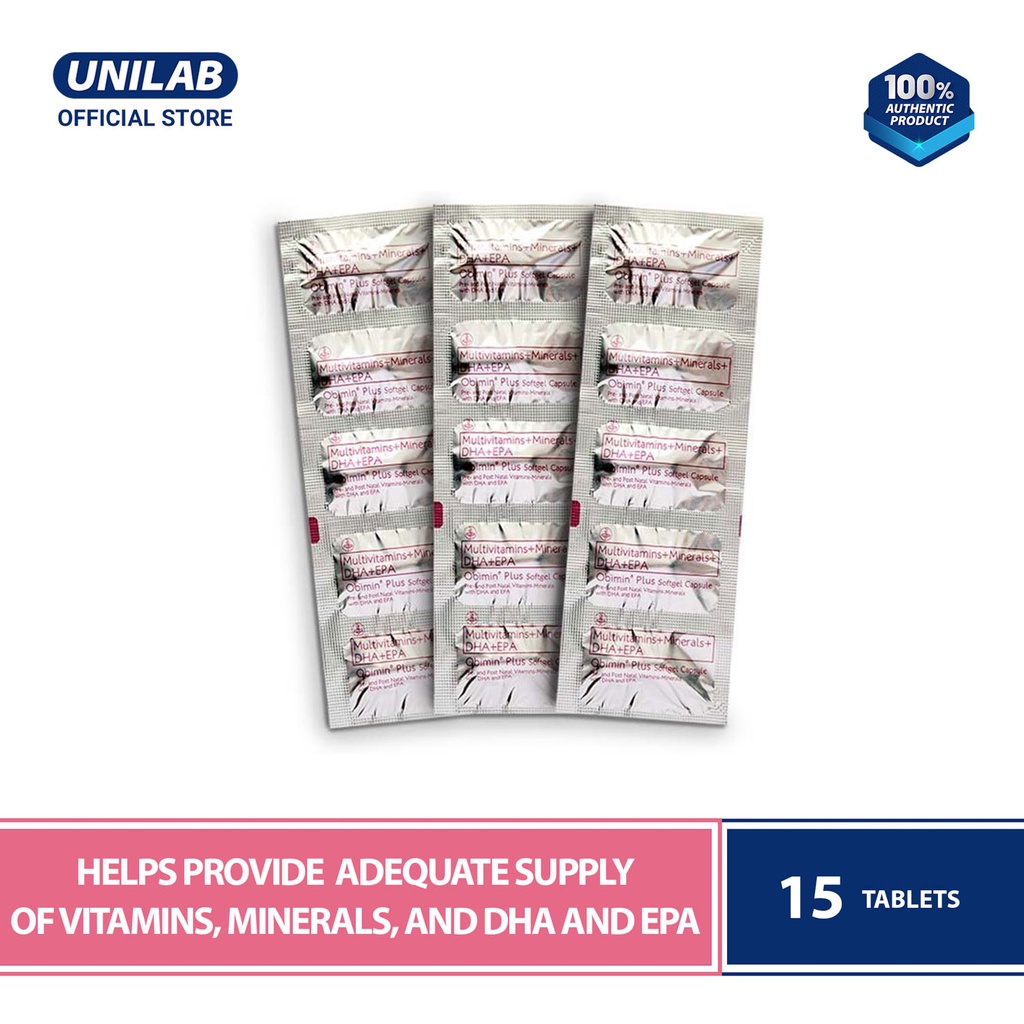 Obimin Plus 15 Capsules (Help Provide Adequate Supply Of Vitamins ...