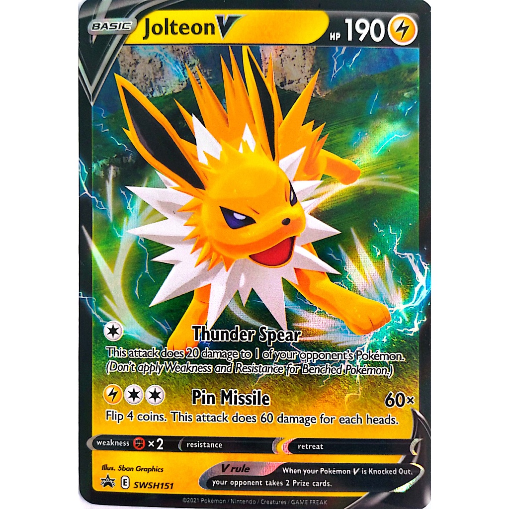 Pokemon TCG Jolteon V SWSH151 Black Star Promo Full Art Ultra Rare ...