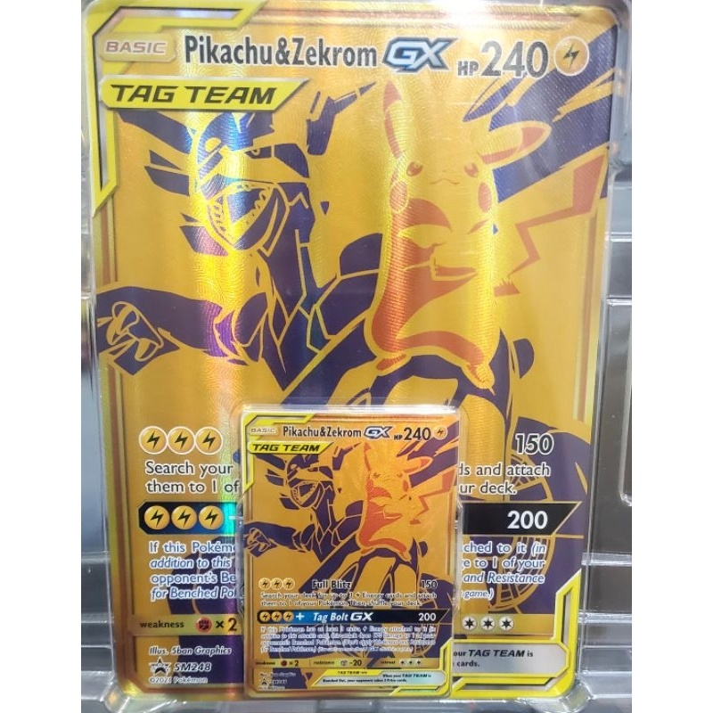 Pikachu And Zekrom Gold GX SM248 Tag Team Pokemon | Shopee Philippines