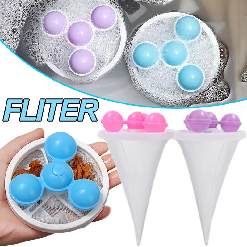 Reusable Washing Machine Filter Bag Floating Lint Hair Catcher Pet Hair ...