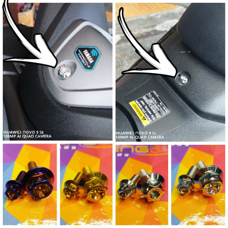 YAMAHA NMAX CENTER HANDLE BOLT AND BODY BOLT FINE TREAD SET OF 2PCS ...