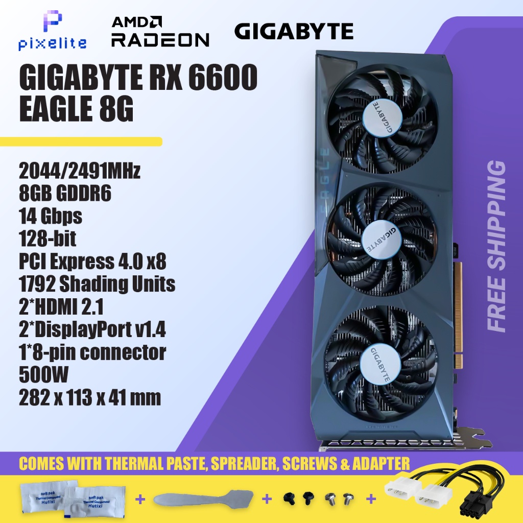 Used MSI RX 6600 XT 8GB AMD Graphic Graphics GPU | Shopee Philippines