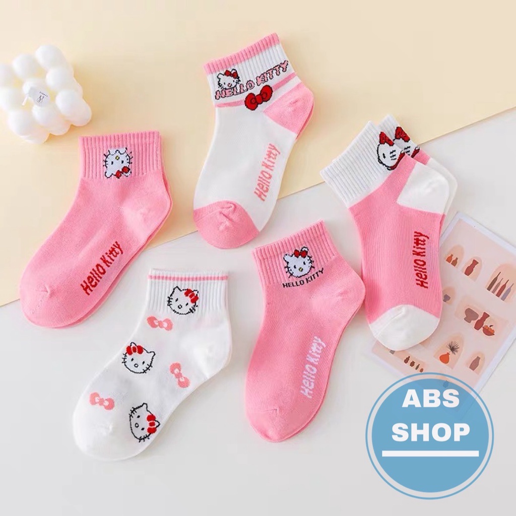 ABS Set Of 5Pairs Hello Kitty Socks Cute Style Printed Socks For Kid ...
