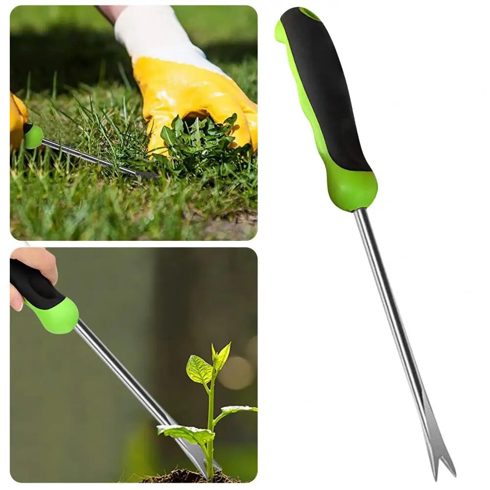 Ergonomic Handle Weed Pulling Tool Stainless Steel V-shaped Head ...
