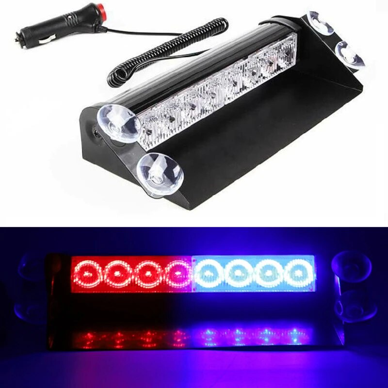 New 8LED 12V Car LED Strobe Light Truck Emergency Flasher Dash Strobe ...