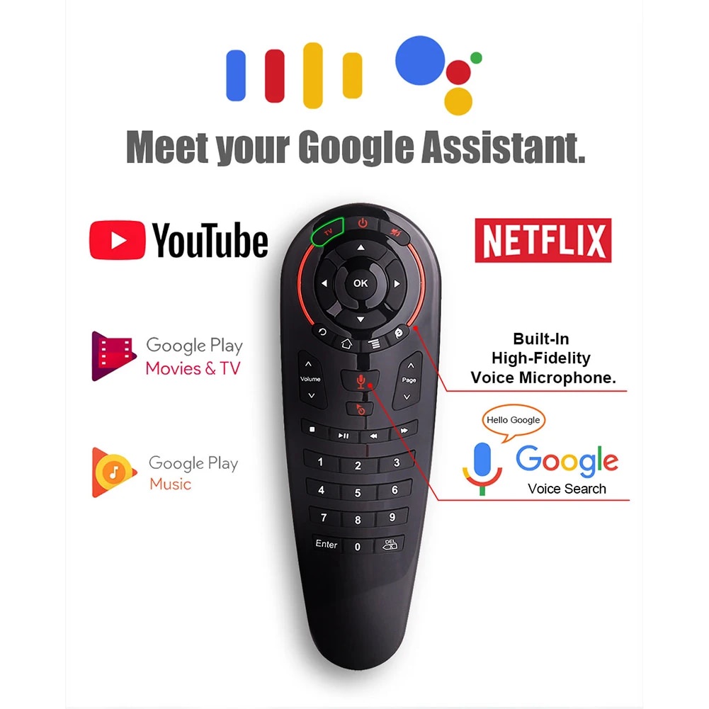 ≈Air Mouse Voice Remote Control Battery Powered 3V 2.4G Wireless IR Controller Built-in Gyrosco7 ...