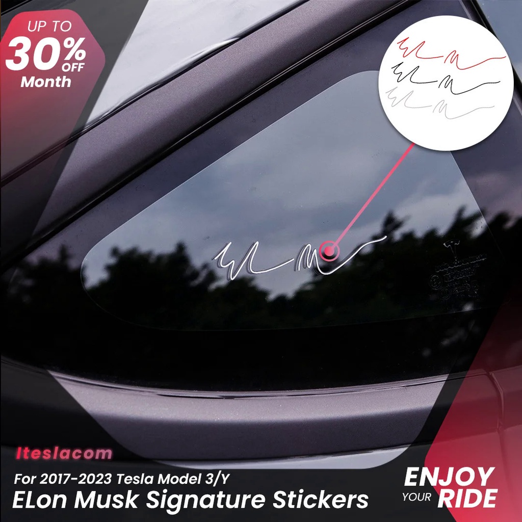 Elon Musk Signature Car Sticker Creative Stickers Model3 Automobile ...