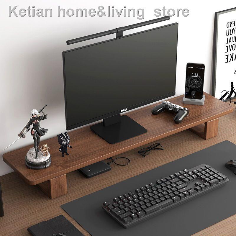 Solid wood computer desktop elevated multi-functional modification ...