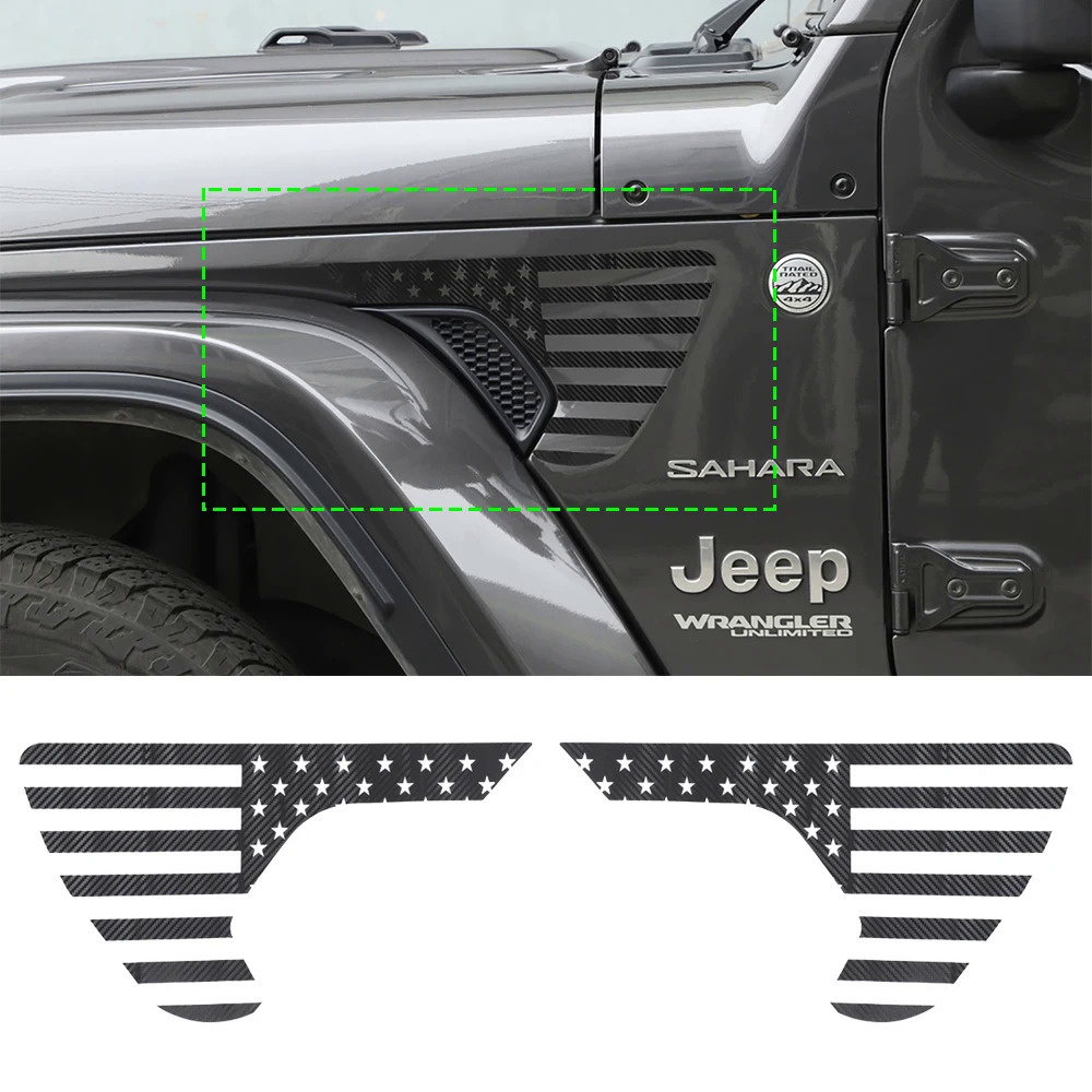 Fender Side Vent Stickers for Jeep Wrangler JL Gladiator JT 2018 2019 ...