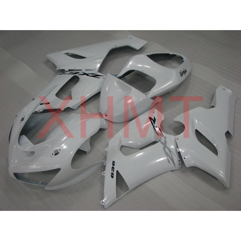 ♠ZX6r 636 Body Kits 2005 - 2006 White Fairings Ninja ZX-6r 2005 Plastic ...