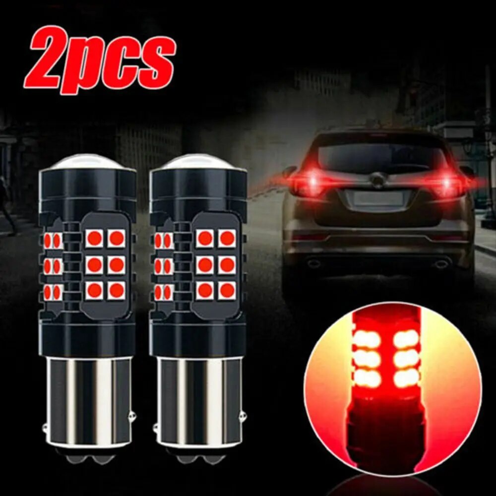 ⚖2 PCs 1157 LED Brake Backup Lights Red Strobe Flashing Car Turn Signal ...