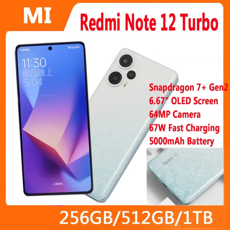 Xiaomi Redmi Note 12 Turbo 5G Smartphone POCO F5 6.67" OLED Snapdragon 7+ Gen 2 5000mAh Battery ...