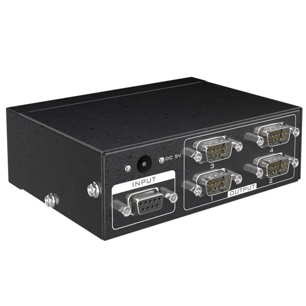 4 Port Active Serial RS232 Splitter 1 to 4 Expansion Box DB9 Bi ...