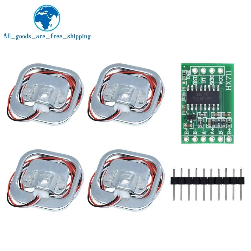 4PCS Human Scale Load Cell Weight Sensors + HX711 AD Module Weight ...