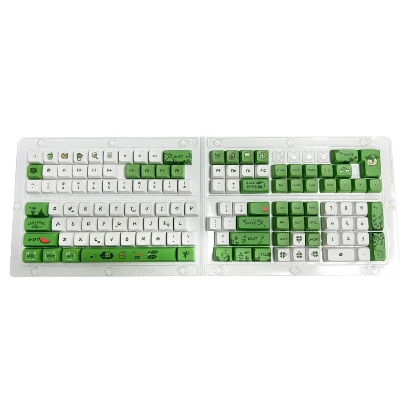☾Keycaps 125PCS Green Keycaps XDA Full Set Keycap DyeSubbed Thick PBT ...