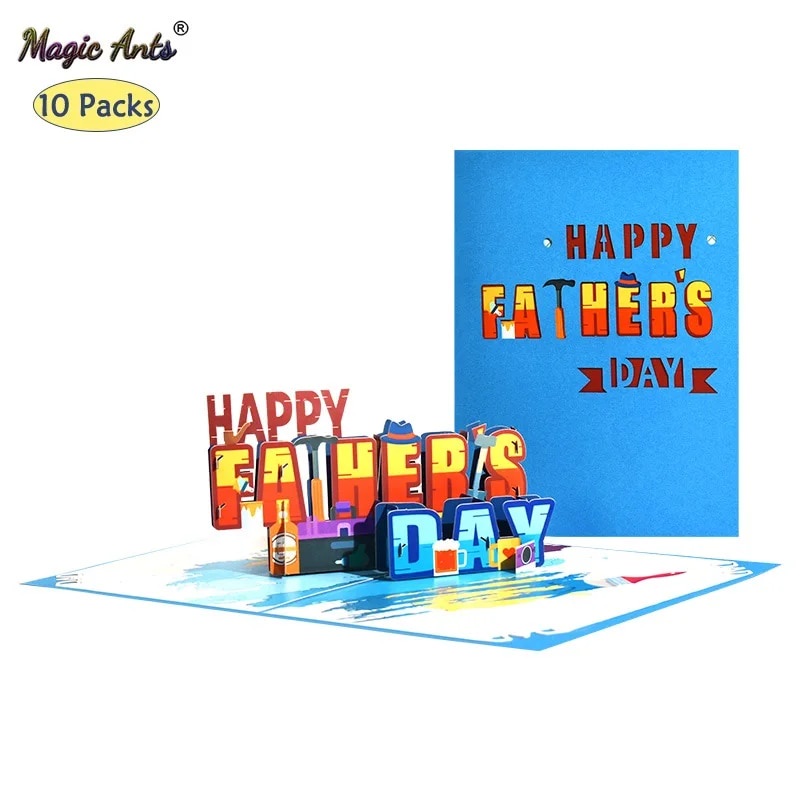 ☚10 Pack Happy Father's Day Pop Up Card for Dad Birthday 3d Greeting ...
