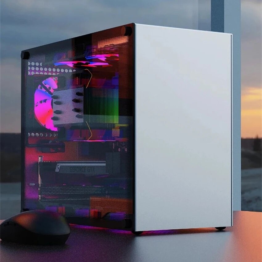 ⚖C2 Aluminum Alloy Computer Pc Case MATX Motherboard ATX Power Desktop ...