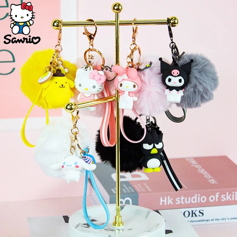 【Kawaii Hello Kitty Keychain Cute Plushies Sanrio Plush Keychains ...