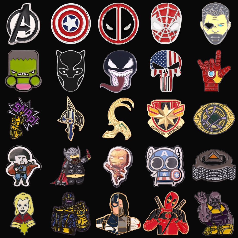 Marvel Cinematic Universe Enamel Brooches Spiderman Captain America ...