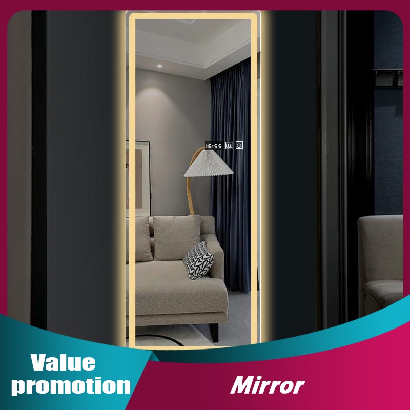 Adjustable Light Full Body Mirror Defogging Time Human Body Induction ...