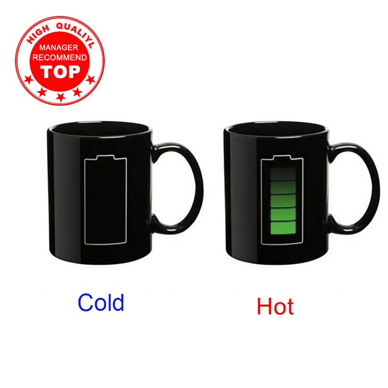 Creative Battery Magic Mug Positive Energy Color Changing Cup Ceramic ...