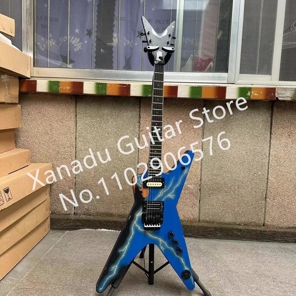 Customized Aged Dimebag Darrell Blue Electric Guitar High End Free Ship ...