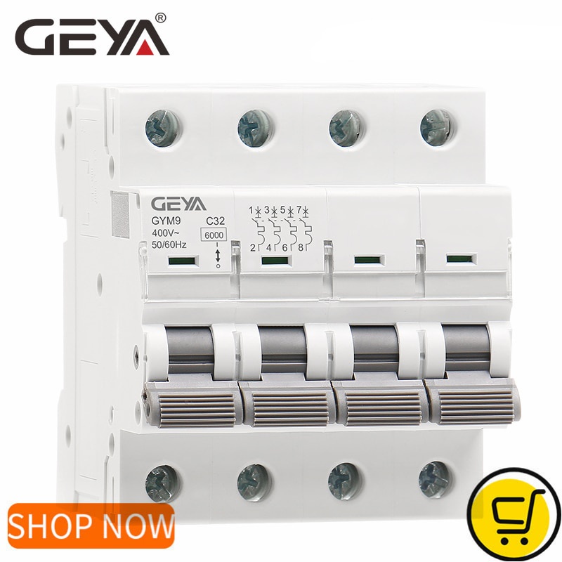 GEYA GYM9 4P MCB 6A-63A 6KA Breaking Capacity MCB Din Rail Mini Circuit ...