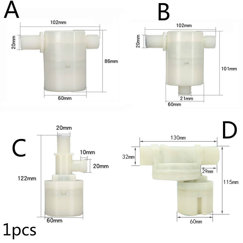 1/2" 3/4" 1" side inlet Built-in/Inside Automatic Float Valve Water ...