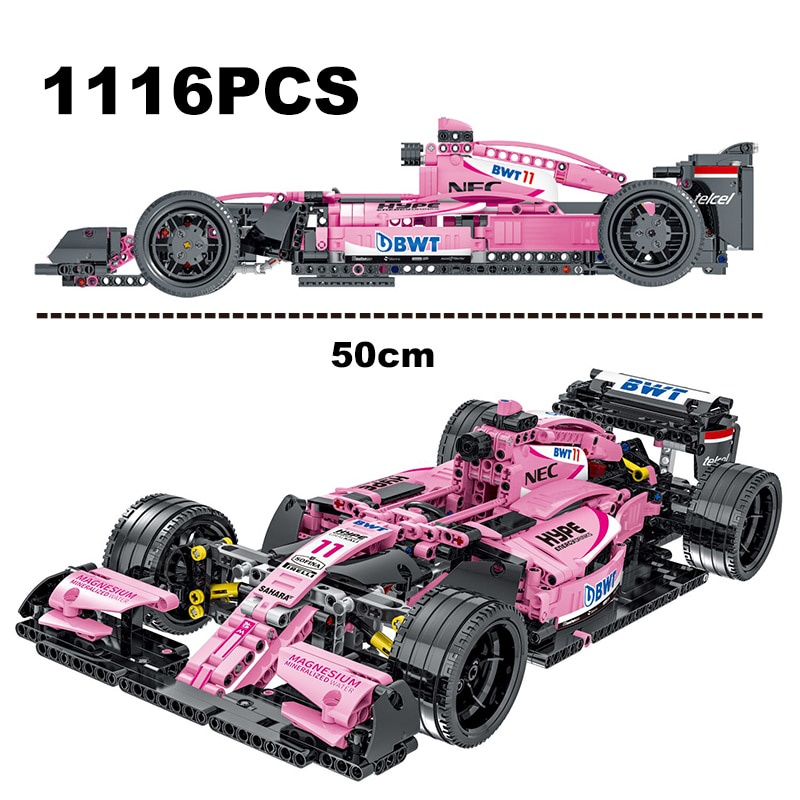 Technical Formula 1 Pink F1 Supercar Race Car Model Building Blocks ...