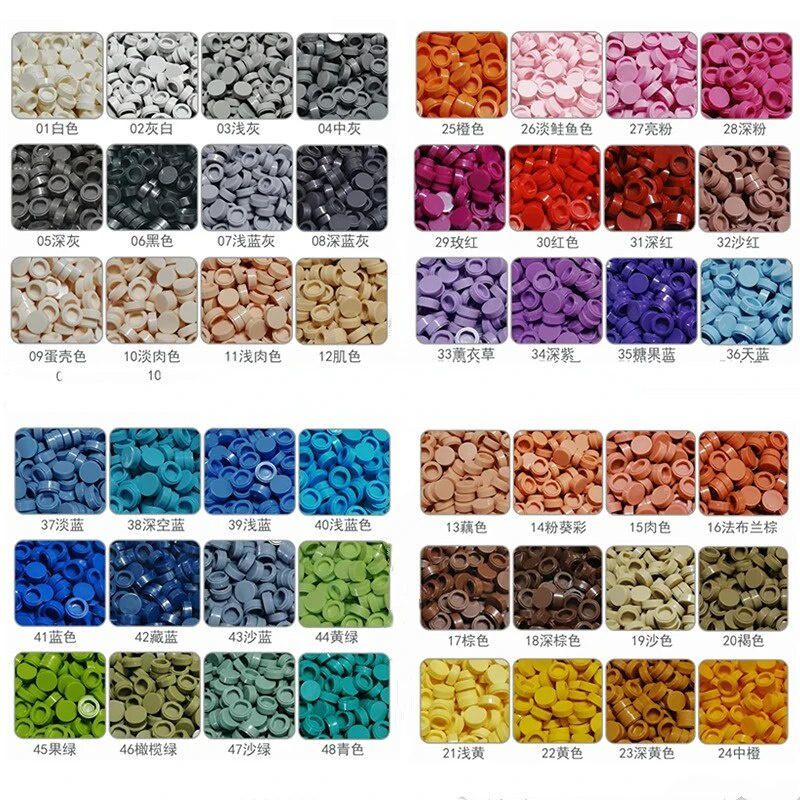 About 920pcs/lot Tile 1x1 Round 98138 Special Brick MOC Building Block ...