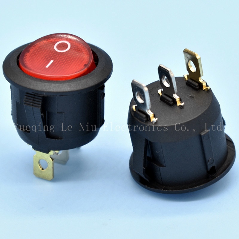 LeNiu kcd1 3 pin red round mounting hole 20mm 12V rocker switch t85 ...
