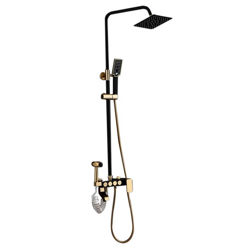 Space aluminum Hot and cold water shower sets,Rise/drop Pressurized ...