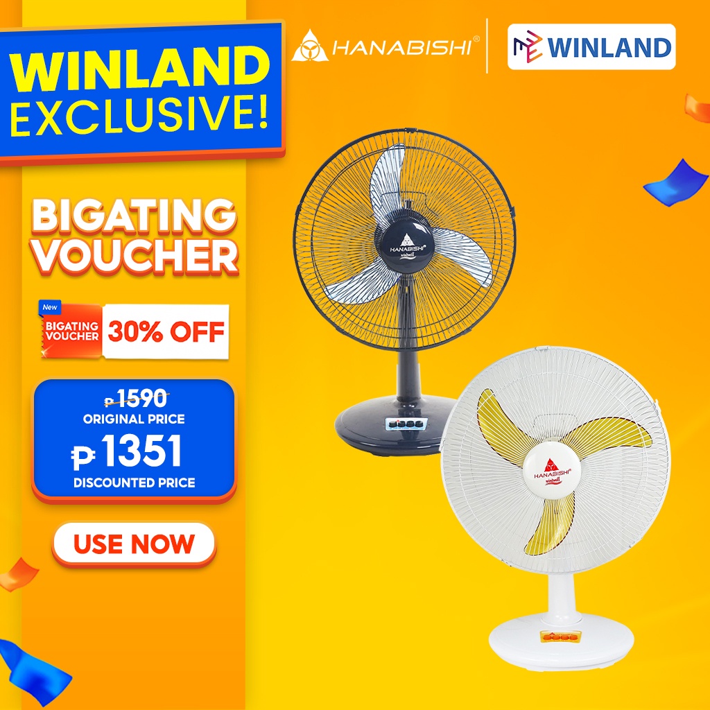 [7127]HANABISHI by Winland Electric Fan Desk Fan Floor Fan Windmill 16 ...