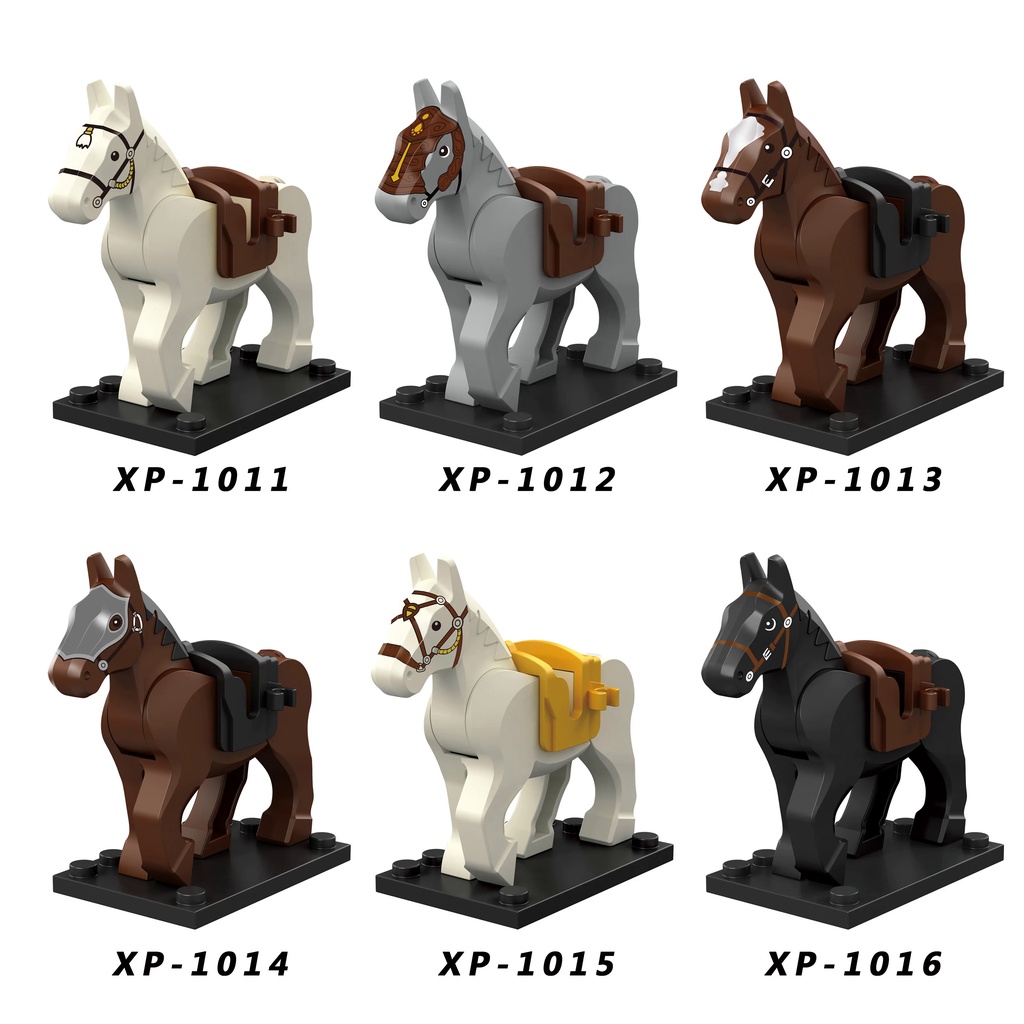 Plastic Blocks Mini Blocks Action Figures War Medieval Knight Horse ...