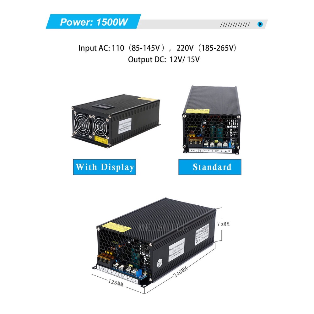 Switching power supply drive transformer 12V 125A 1500W AC to DC, CNC motor industrial ...