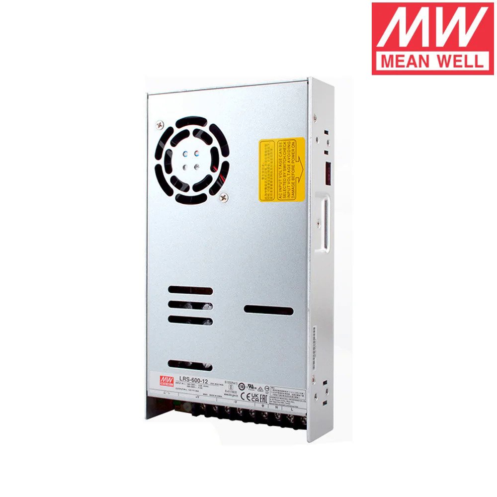 Mean Well LRS-600-12 110V/220V AC TO DC 12V 50A 600W Single Output Industrial Switching Power ...